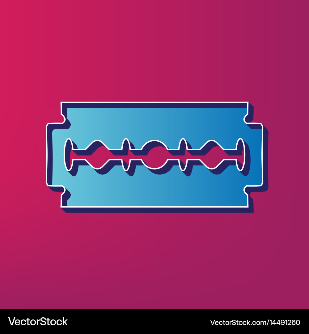 Razor blade sign blue 3d printed icon on Vector Image