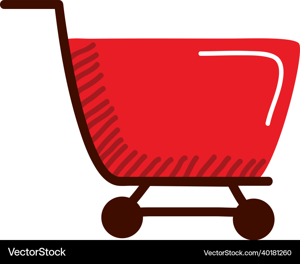 Red shopping cart Royalty Free Vector Image - VectorStock