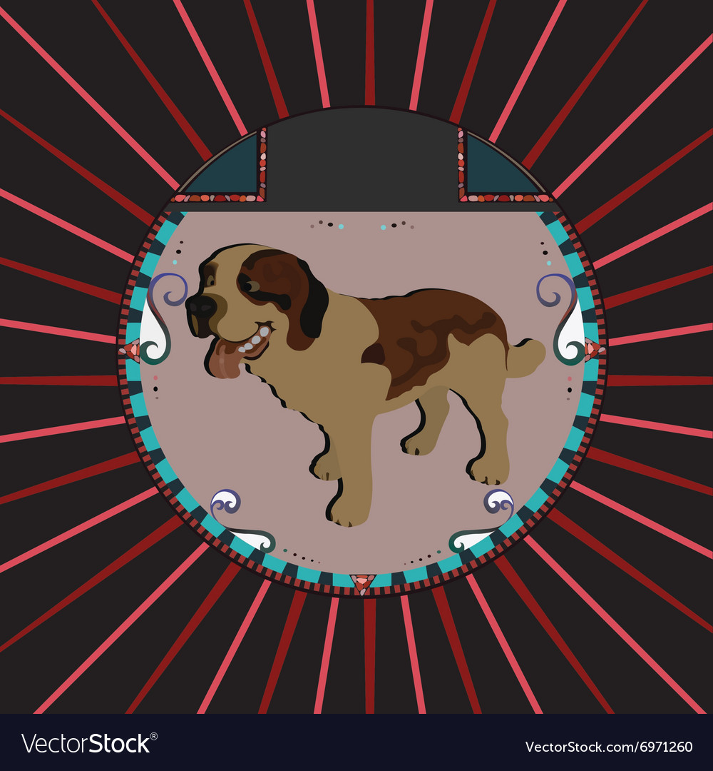 Saint bernard dog Royalty Free Vector Image - VectorStock
