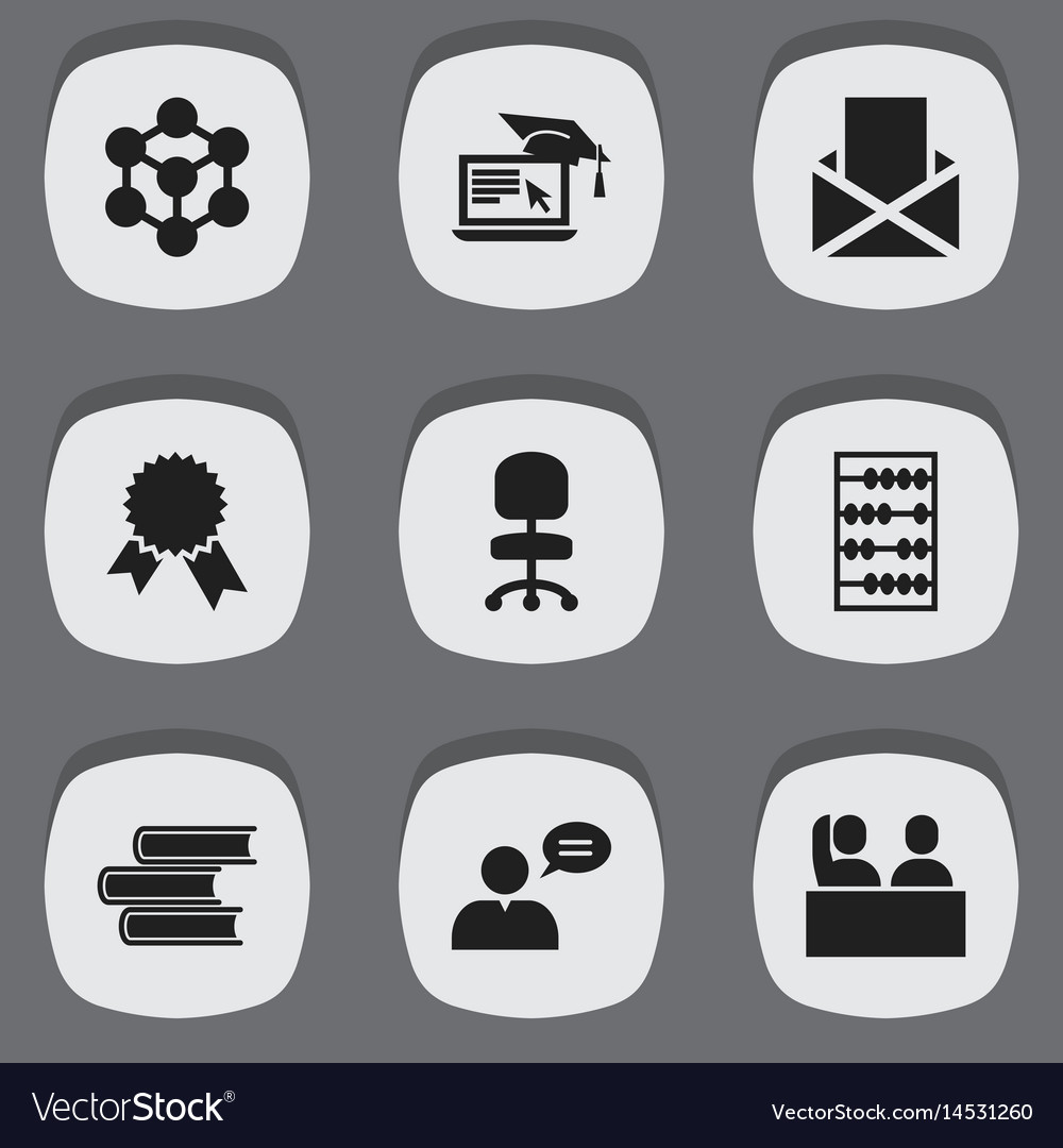 Set of 9 editable education icons includes Vector Image