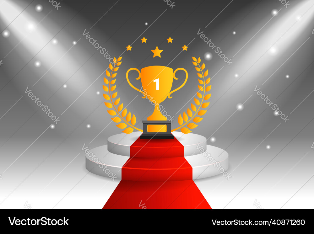 Stage podium scene with lighting for award Vector Image