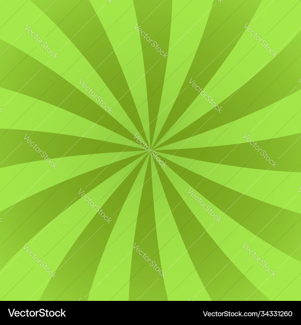 Sun rays background green radiate sun beam burst Vector Image