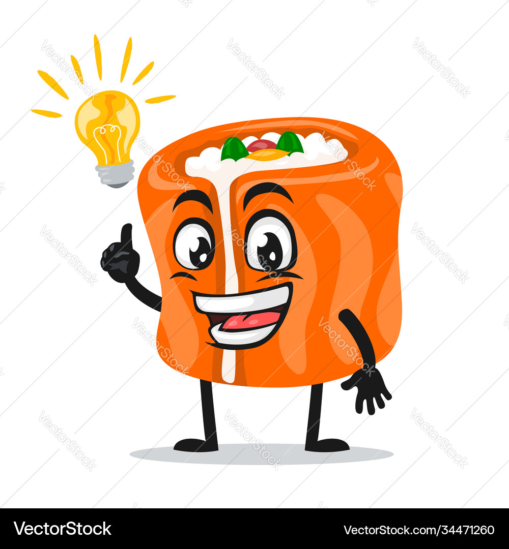 Sushi mascot or character Royalty Free Vector Image