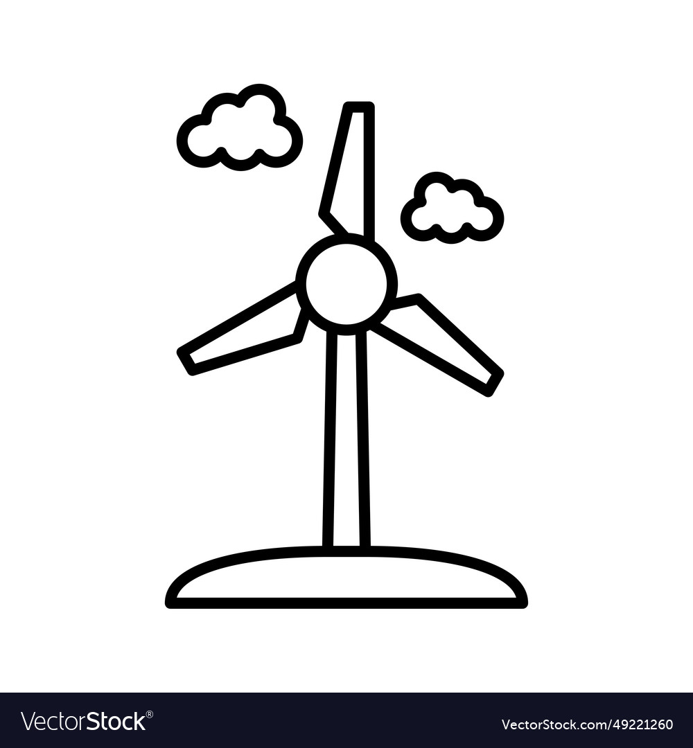 Wind generator icon wind turbine and clouds Vector Image Wind generator icon wind turbine and clouds Vector Image