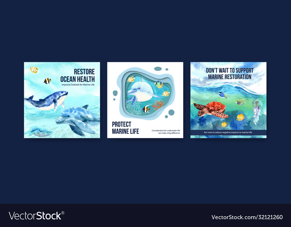 World oceans day environment protection concept Vector Image