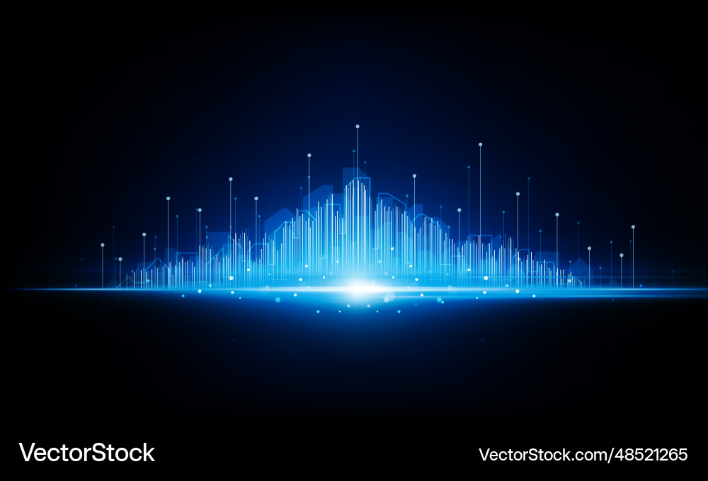 Abstract open key door light out business digital Vector Image