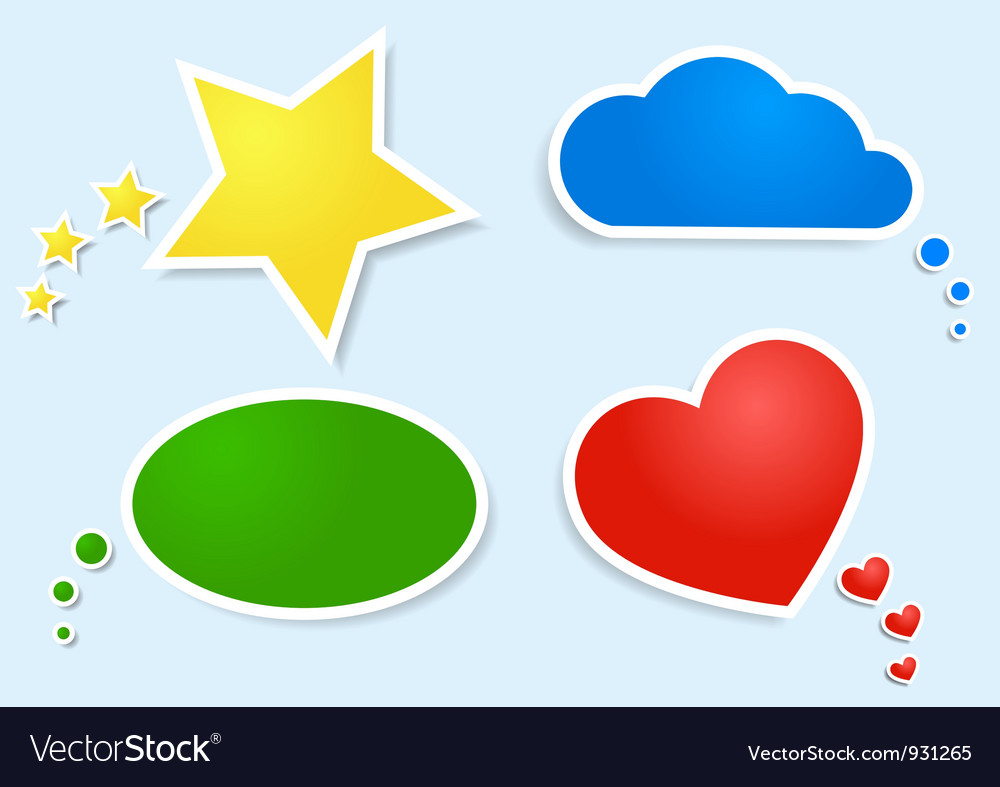 Colored clouds and bubbles Royalty Free Vector Image