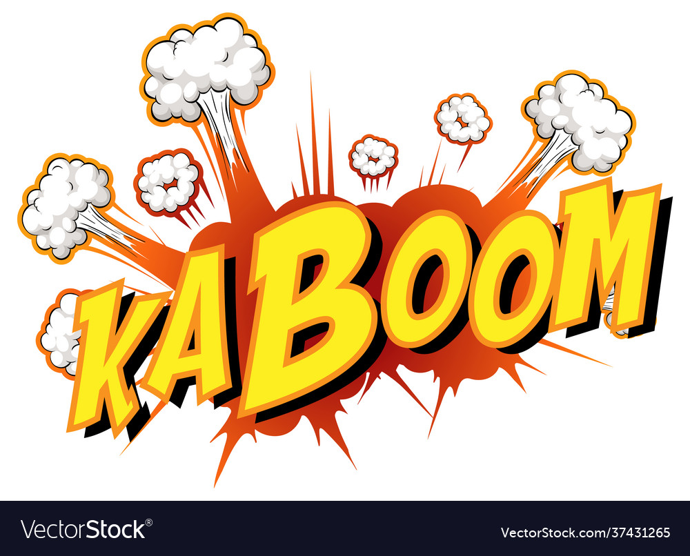 Comic speech bubble with kaboom text Royalty Free Vector