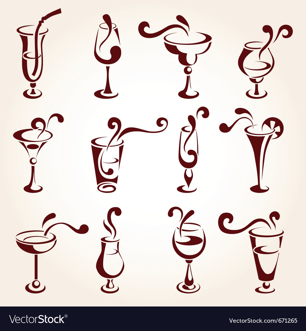 Drink design elements Royalty Free Vector Image