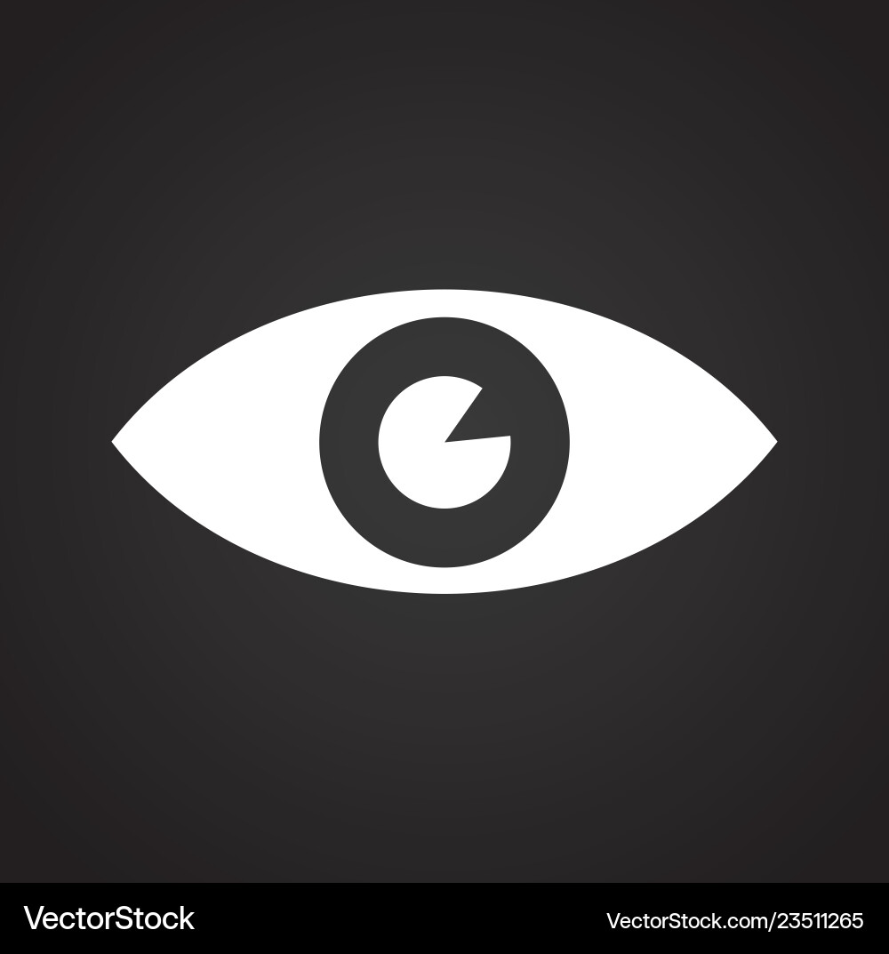 Eye icon on black background for graphic and web Vector Image
