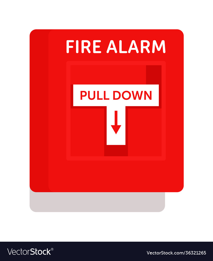 Fire alarm safety equipment isolated on white Vector Image