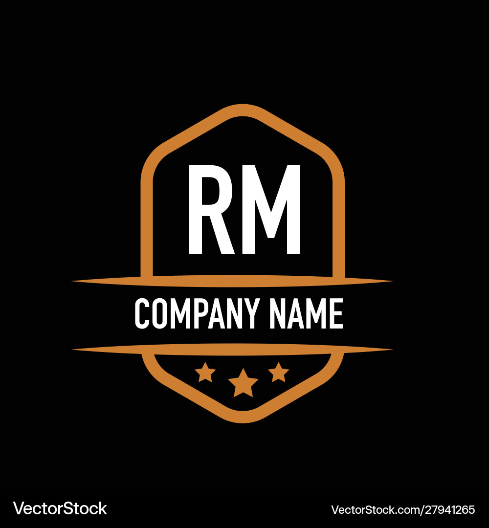 Initial letter rm vintage logo concept graphic Vector Image