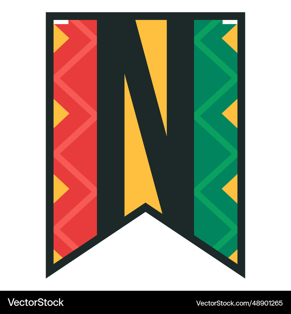 Kwanzaa banner letters n Royalty Free Vector Image