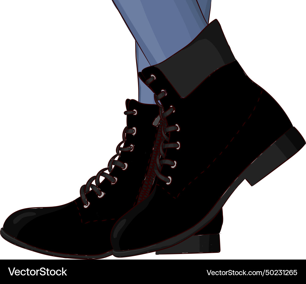 Legs in boots isolated on white Royalty Free Vector Image