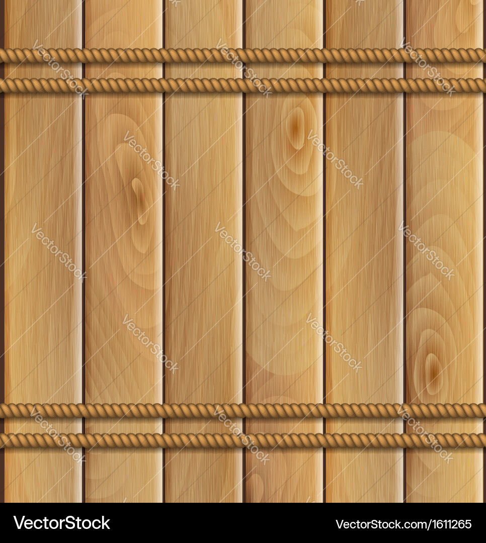 Rope and a wooden background Royalty Free Vector Image