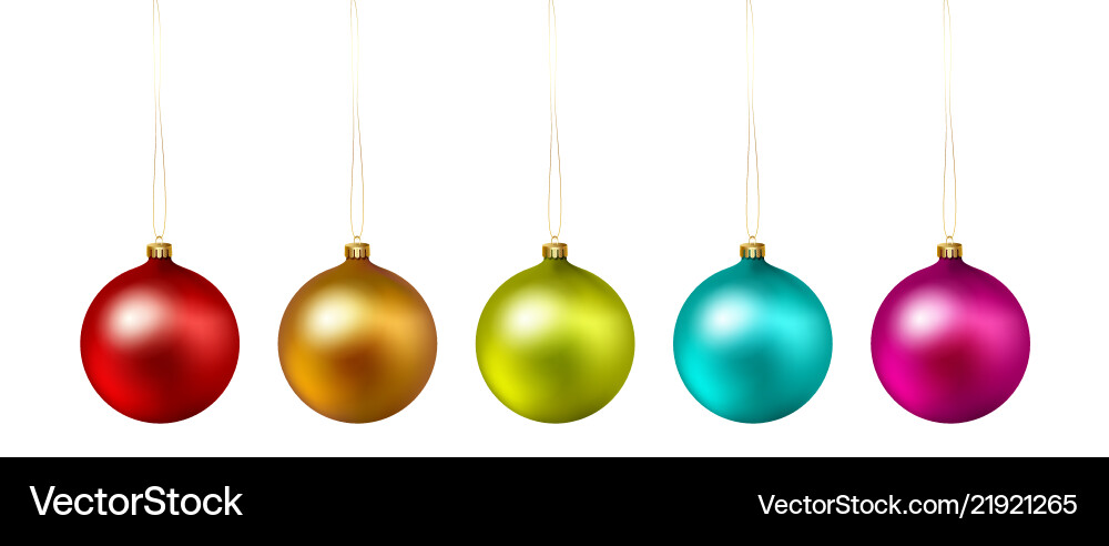 Set color christmas ball on white background Vector Image