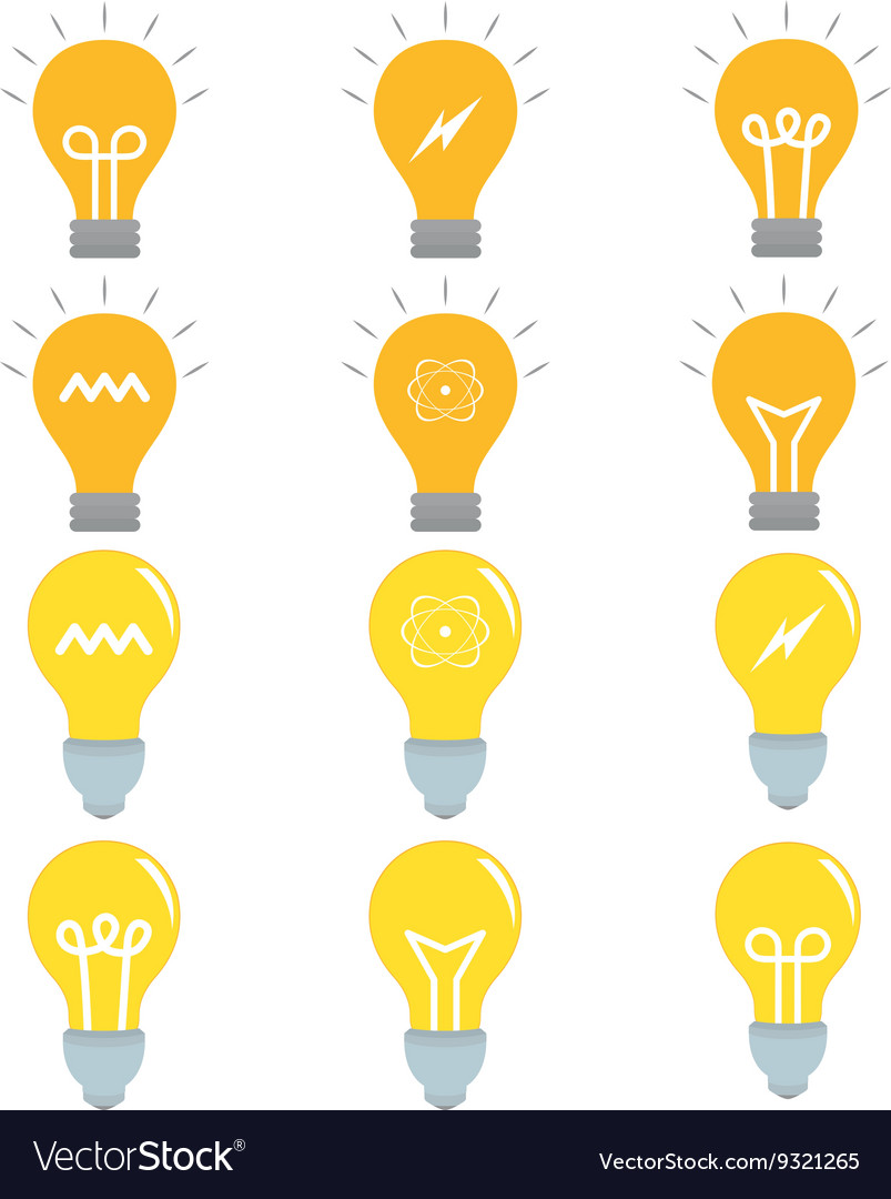 Set of light bulb icon Royalty Free Vector Image
