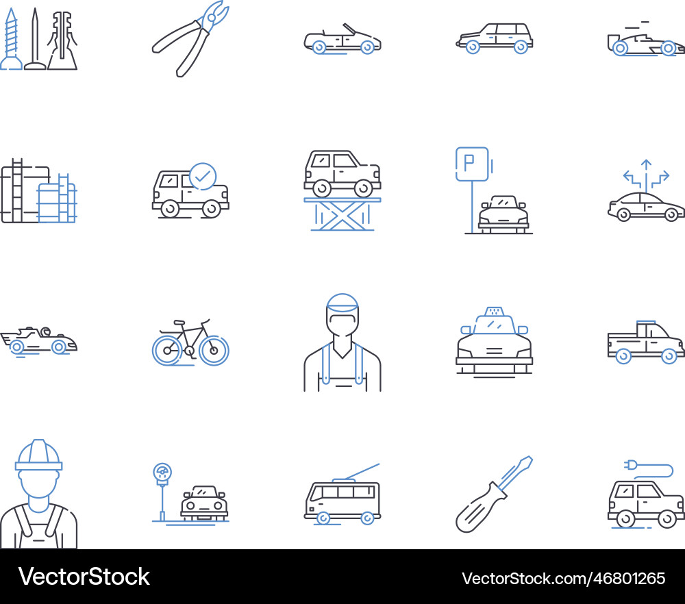 Shipment line icons collection logistics Vector Image