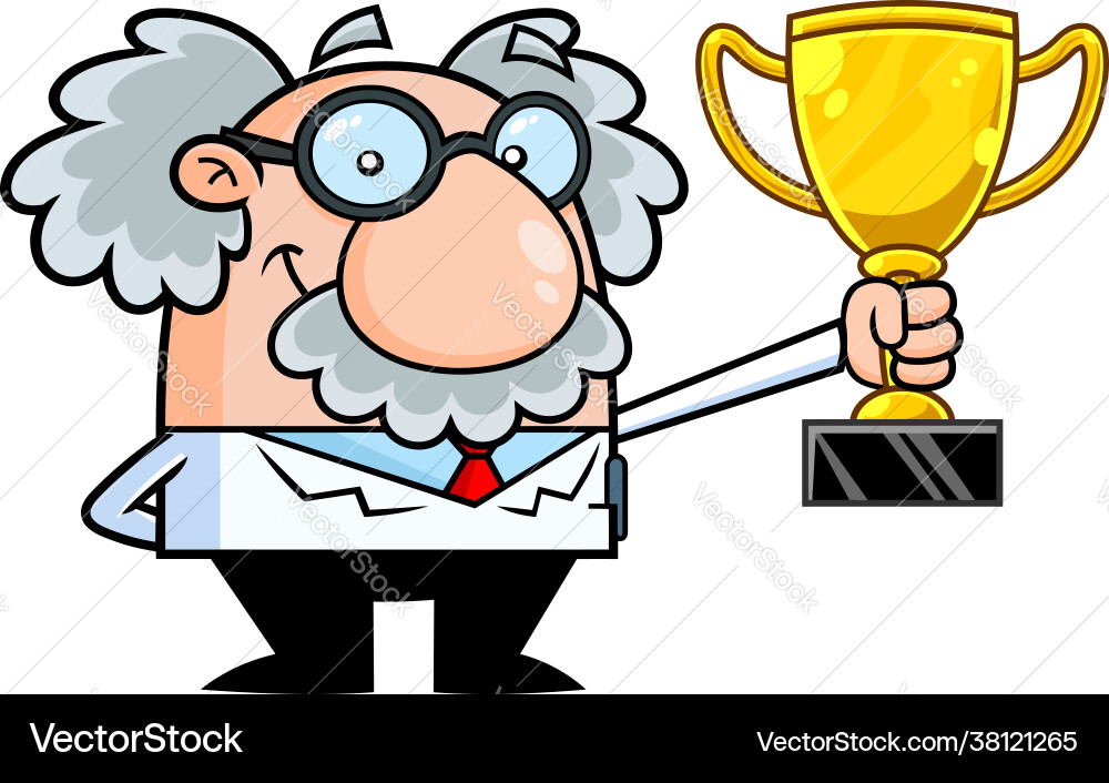 Smiling science professor cartoon character Vector Image