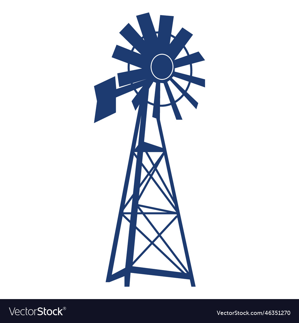 Awesome windmill Royalty Free Vector Image - VectorStock