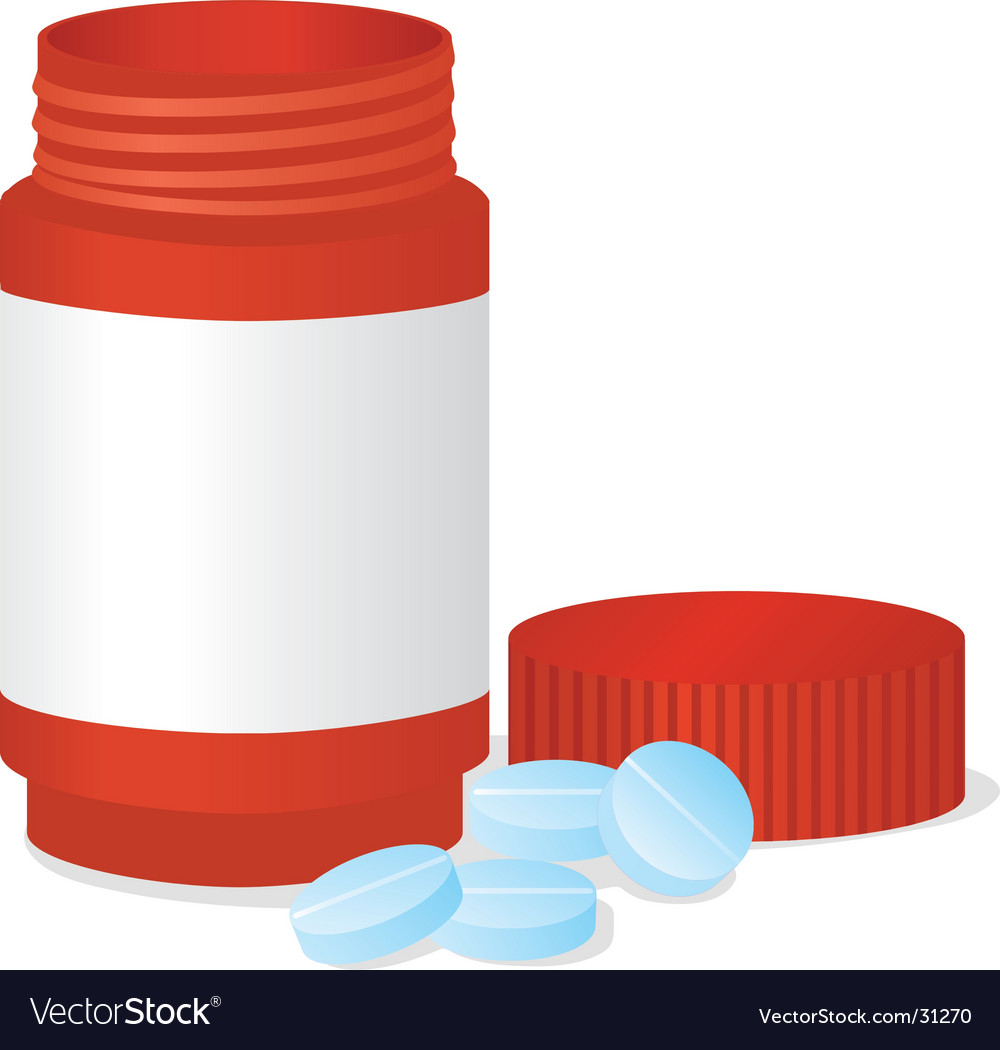 Bottle and tablets Royalty Free Vector Image - VectorStock