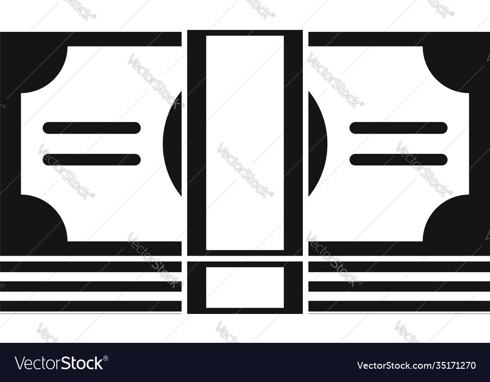Cash pack bribery icon simple style Royalty Free Vector