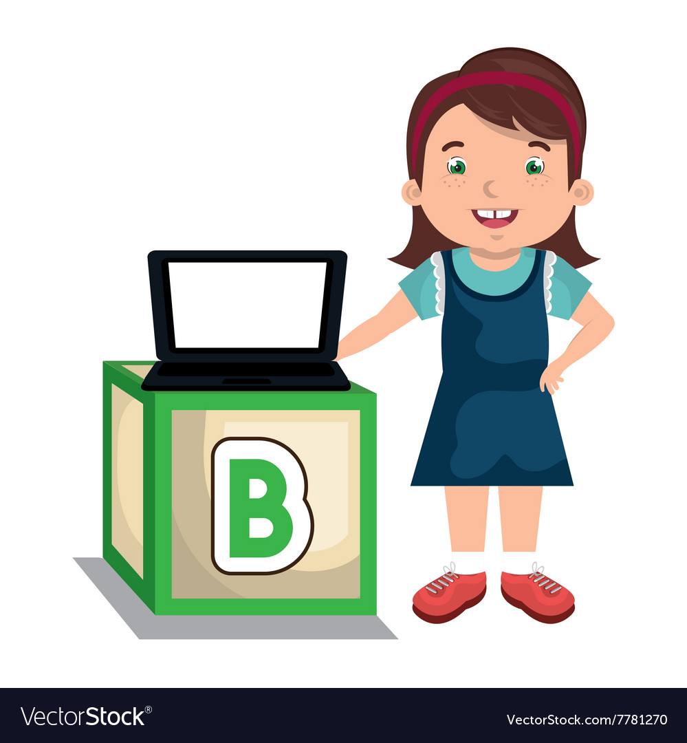 Children using computer design Royalty Free Vector Image