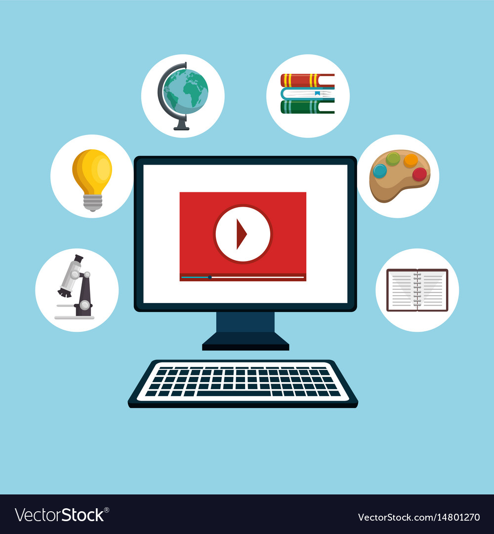 Computer and objects design Royalty Free Vector Image