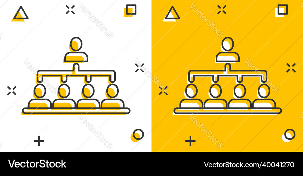 Corporate organization chart with business people Vector Image