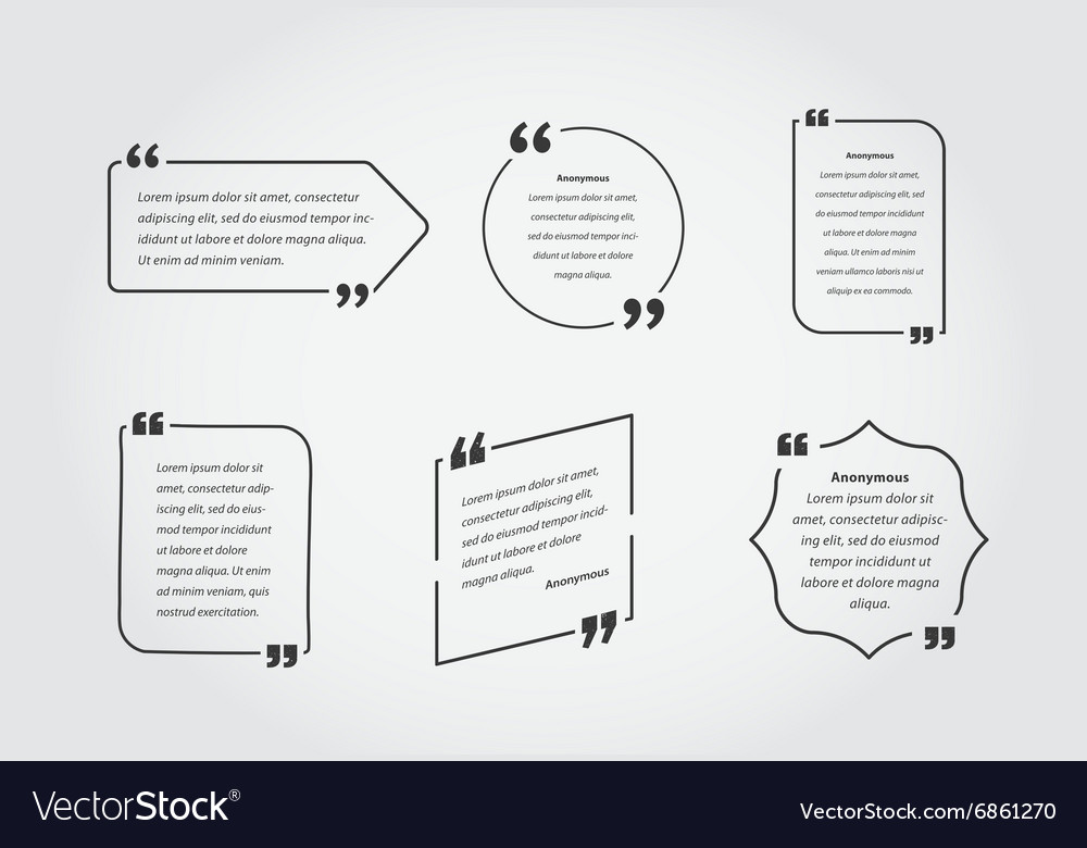 Empty quote template bubble set Royalty Free Vector Image