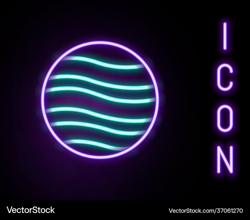 Glowing neon line planet jupiter icon isolated Vector Image