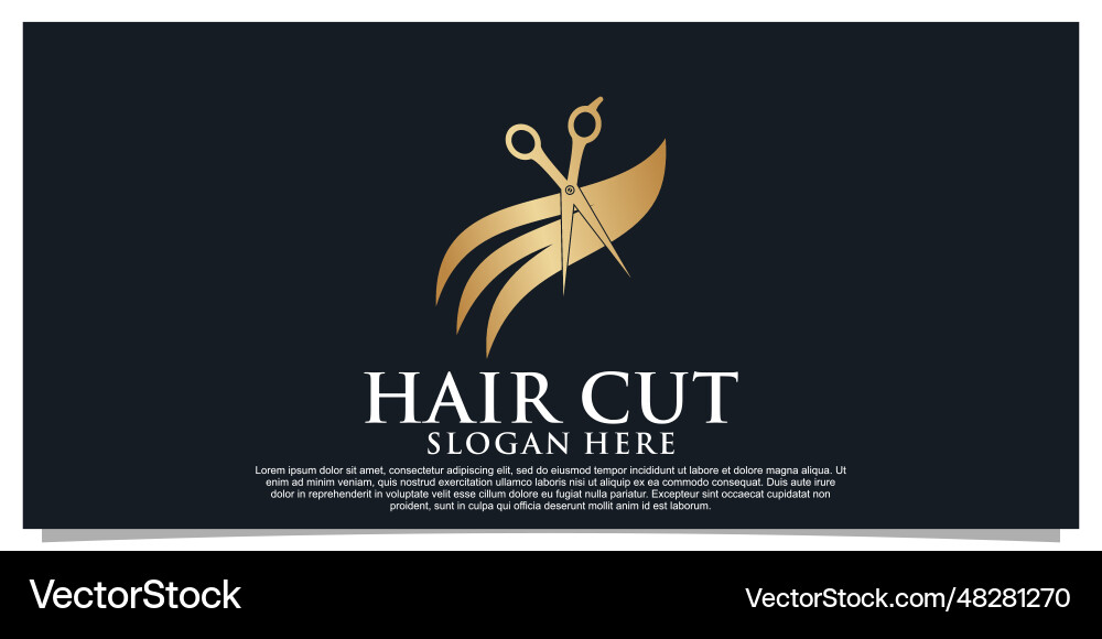 Hair cut logo design with creative concept Vector Image