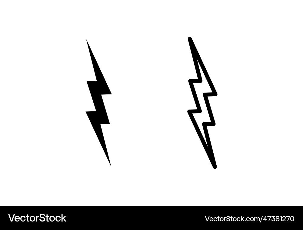Lightning icon set electric icon power icon Vector Image