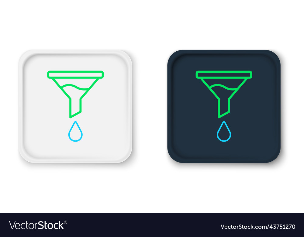 Line funnel or filter icon isolated on white Vector Image