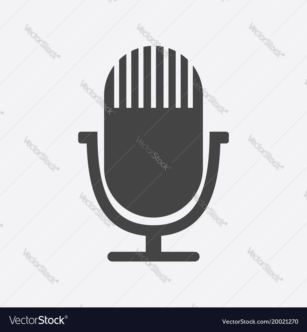 Microphone icon flat Royalty Free Vector Image