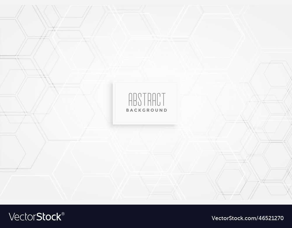 Minimal hexagonal white pattern background Vector Image