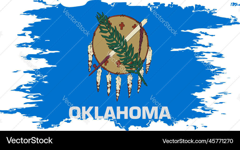 Oklahoma flag grunge brush color image Royalty Free Vector