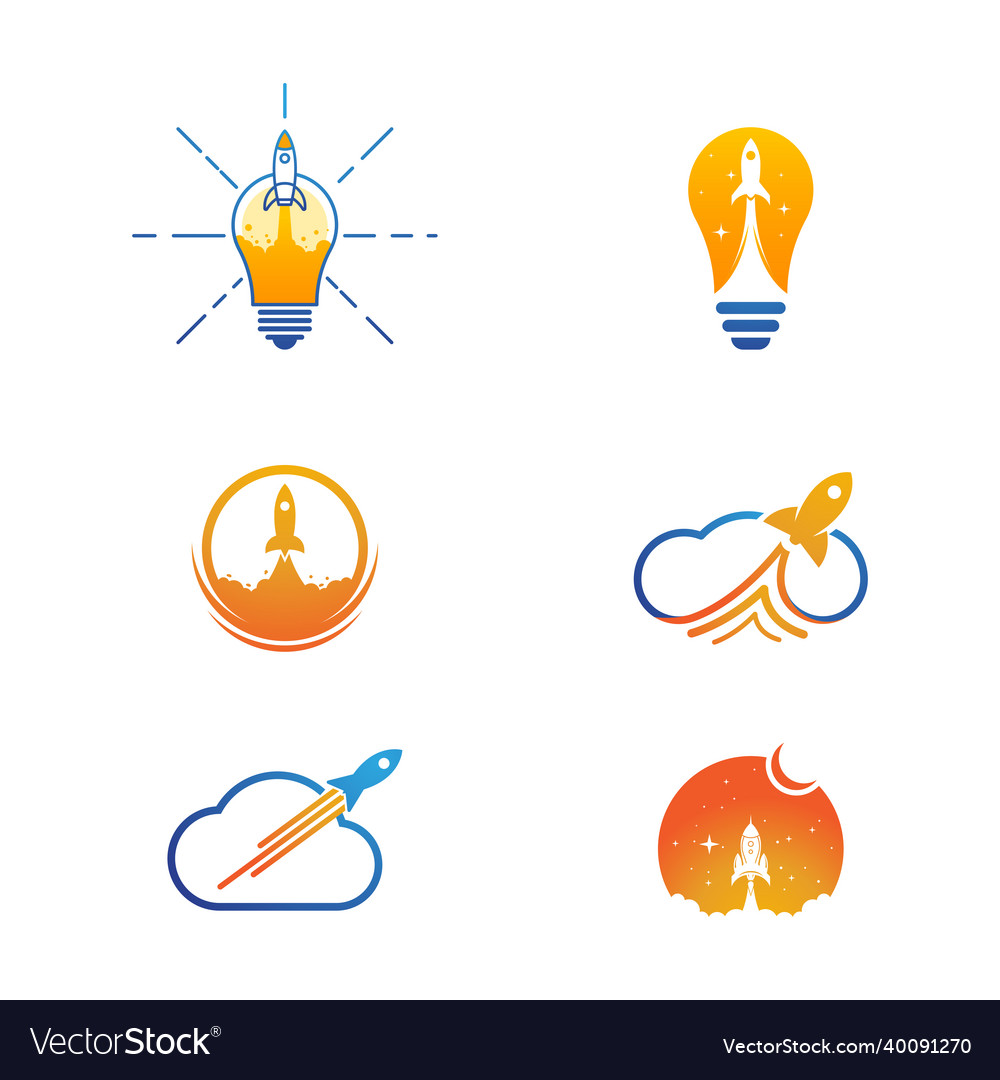 Rocket icon design template Royalty Free Vector Image