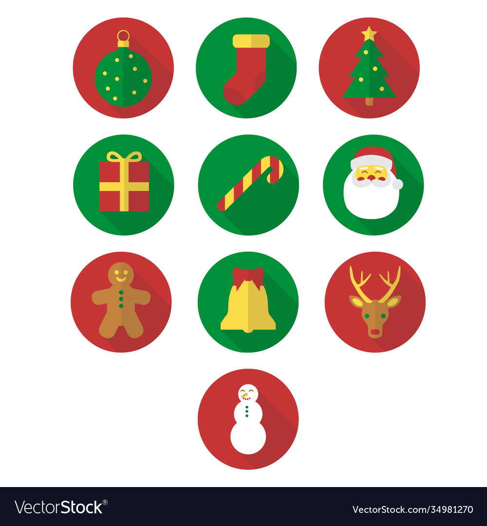 Set christmas icons Royalty Free Vector Image - VectorStock