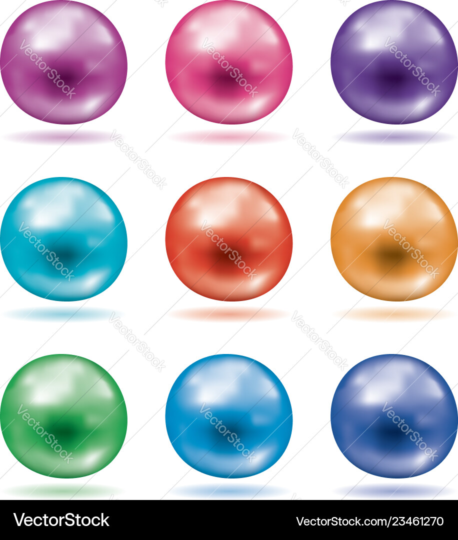 Set of shiny pearls Royalty Free Vector Image - VectorStock