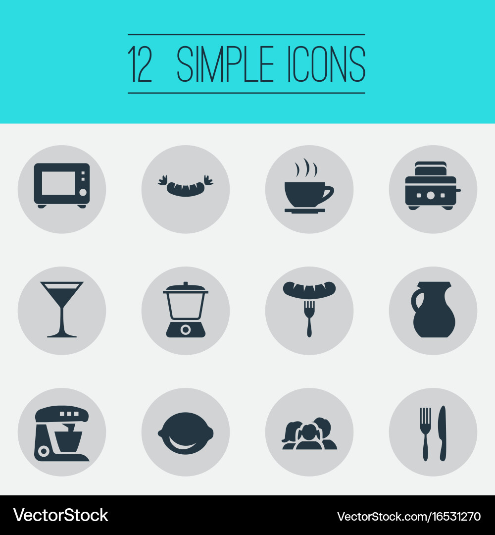 Set of simple kitchen icons Royalty Free Vector Image