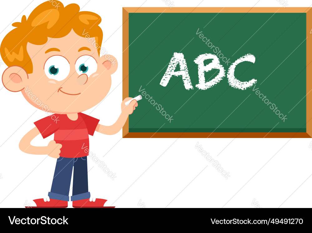 Smiling school boy cartoon character Royalty Free Vector