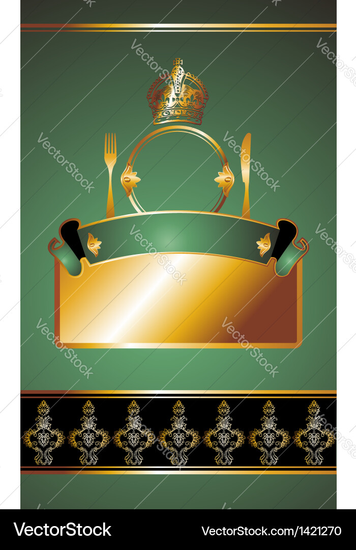 Vintage victorian menu cover design Royalty Free Vector
