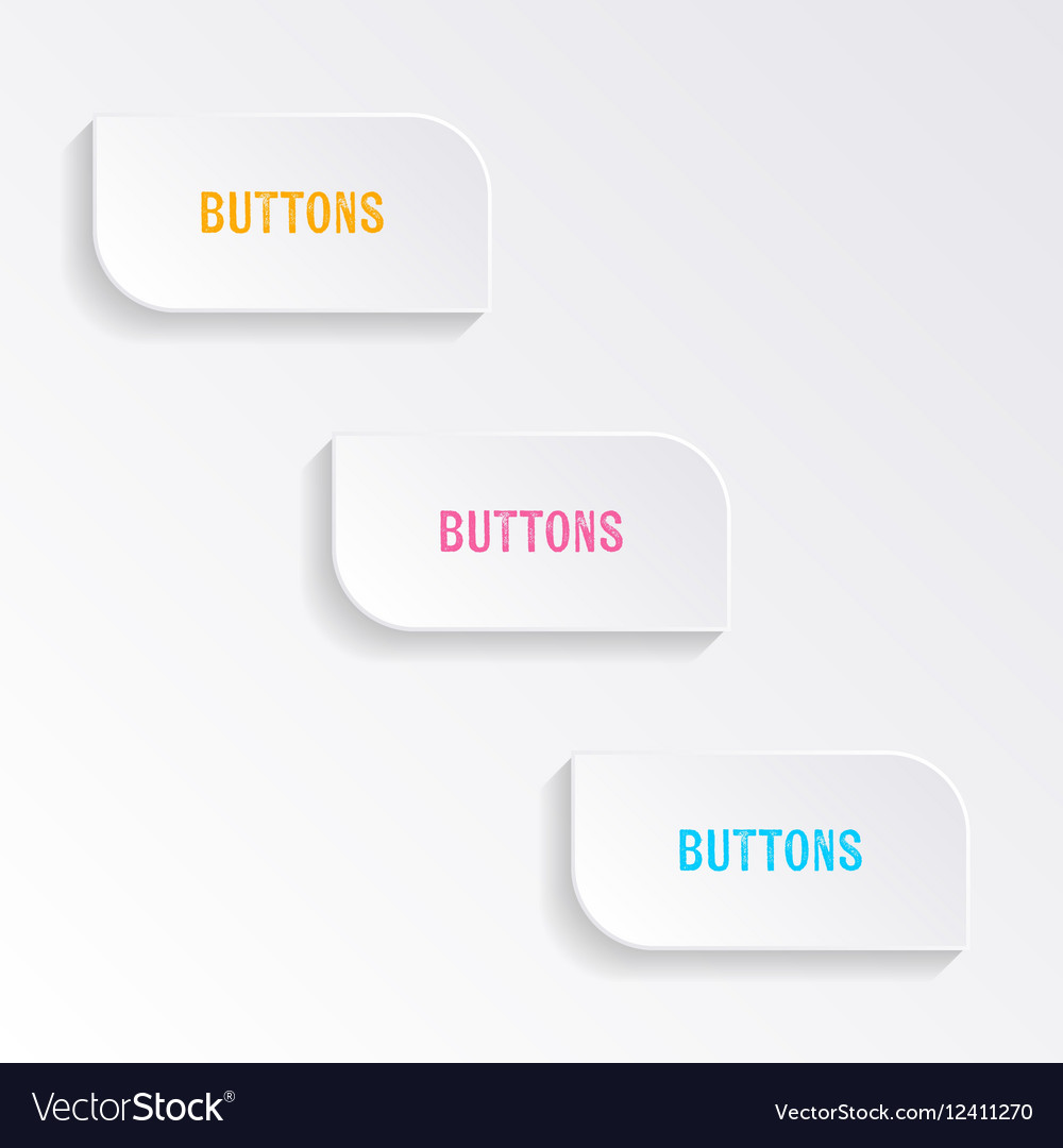 White blank progress buttons Royalty Free Vector Image