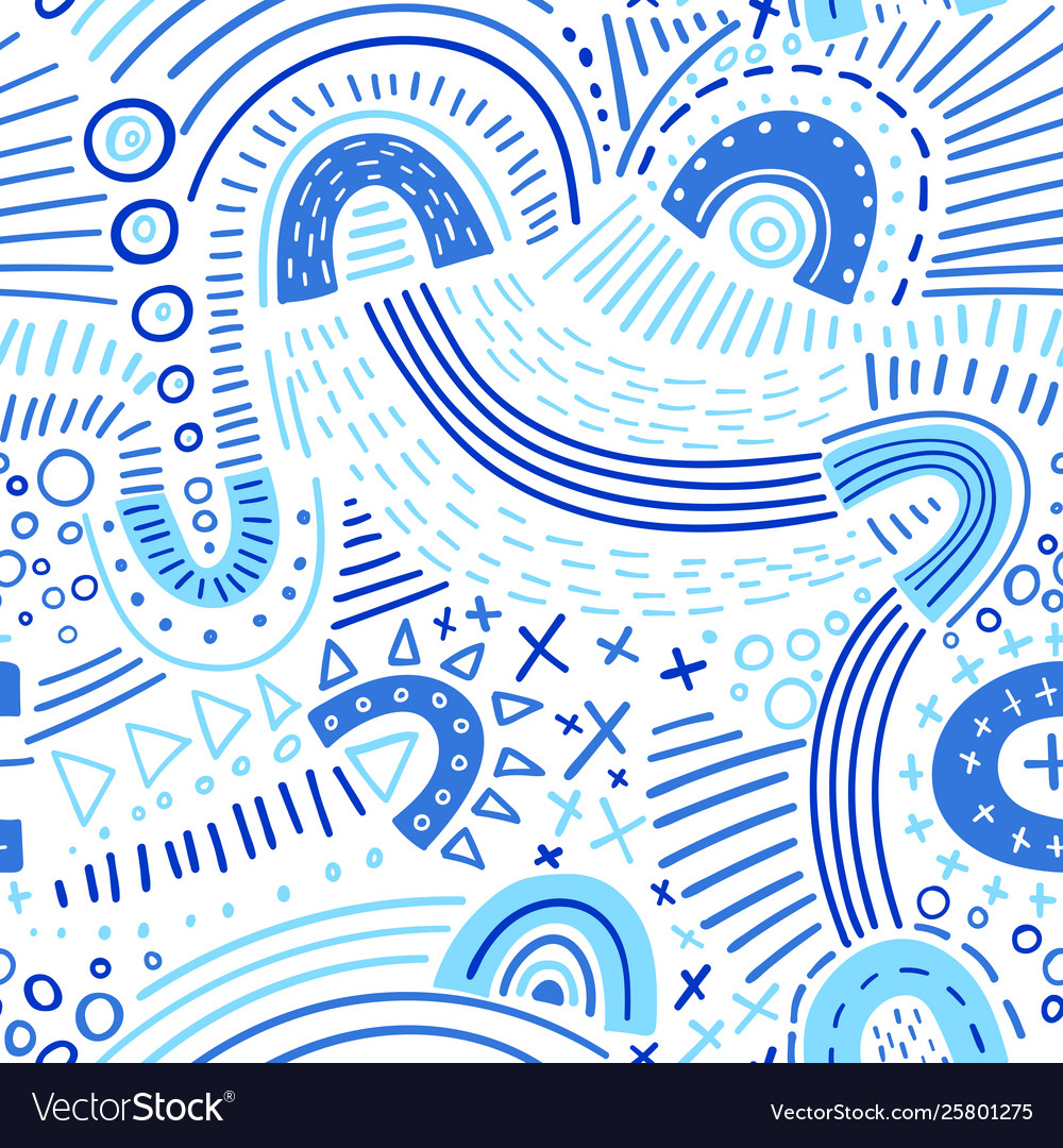 Abstract marker lines seamless pattern Royalty Free Vector