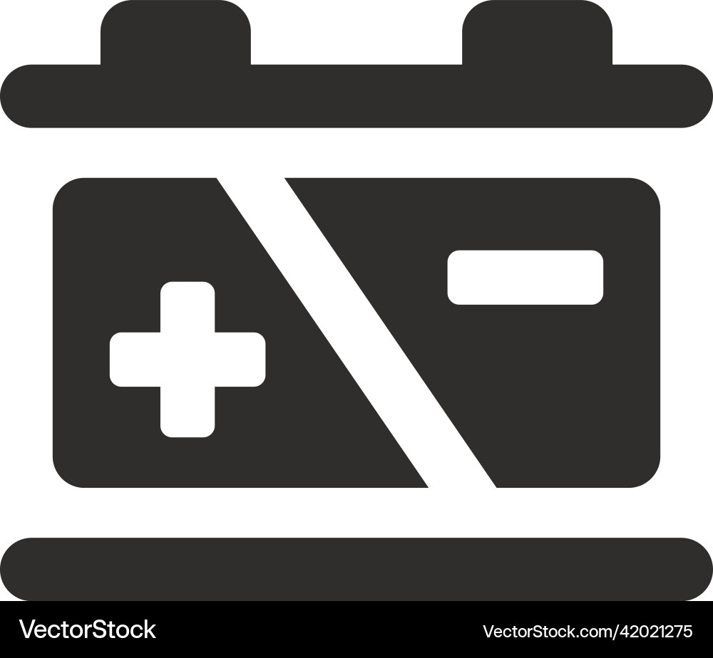 Battery electric power icon on white background Vector Image