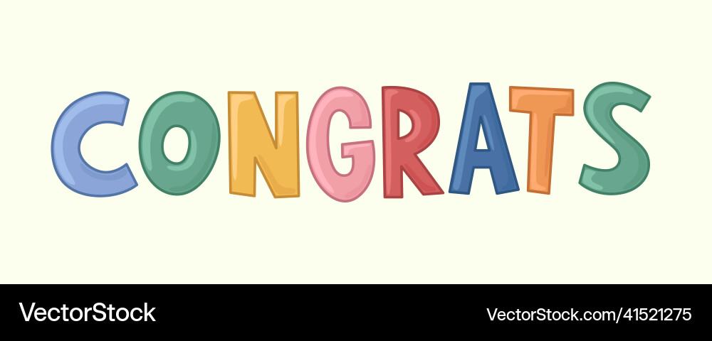 Congrats lettering of colored letters Royalty Free Vector