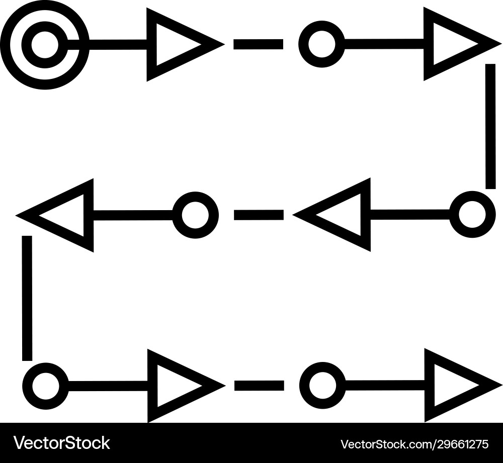 Directions line icon concept sign outline Vector Image