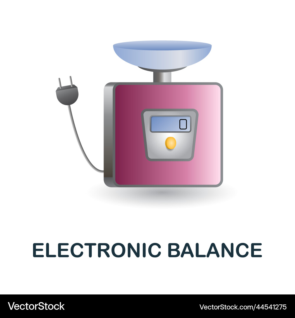 Electronic balance icon 3d from kitchen supplies Vector Image