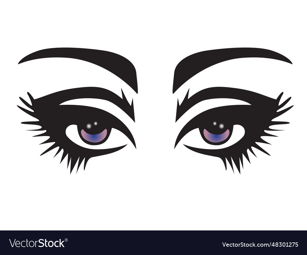 Female Sexy Eyes And Eyebrows Design Template Vector Image